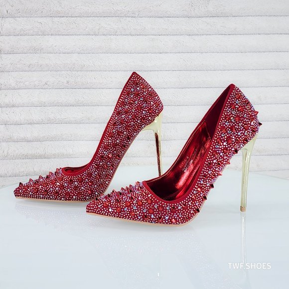 Berness | Shoes | Wicked Sexy Spike Stud Iridescent Rhinestone High ...